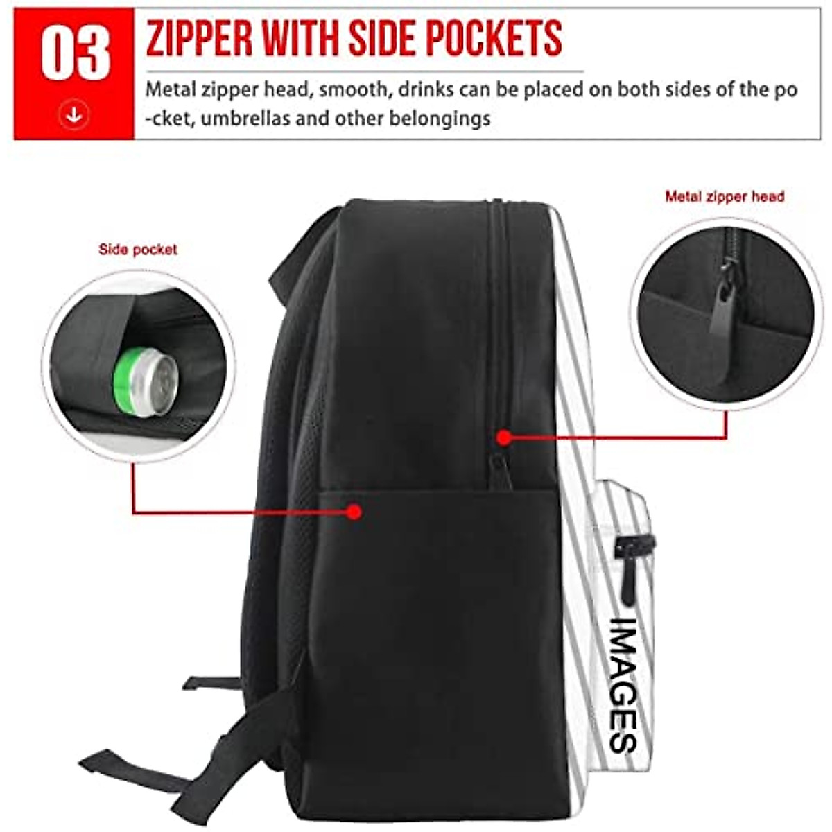 Dog with Headphones Print Backpack Kids School Bookbag Comfortable Travel Daypack Casual Hiking Bag