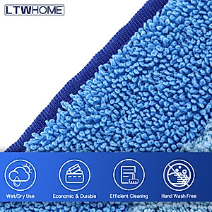 LTWHOME 36 Inch Microfiber Wet or Dry Mop Refill Pads for Hardwood Floor Commercial Supplies (Pack of 2)