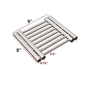 Leoyoubei 8x9 Metal expands Trivet Wite from 9" to 15" Multi-Purpose Spoon Rest and Kitchen Table mats Shrink Pads Non-Sliding hot pad and Pot Holder (Silver x 2)