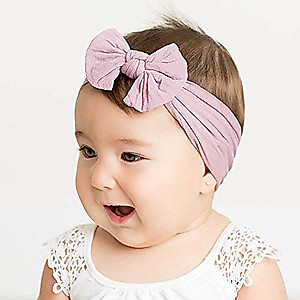 20 Colors Super Stretchy Soft Knot Baby Girl Headbands with Hair Bows Nylon Head Wrap For Newborn Baby Girls Infants Toddlers Kids