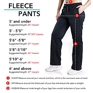 Yogipace Tall Women's Water Resistant Thermal Fleece Pants Winter Lounge Running Sweatpants with Pockets,35",Navy Blue,L