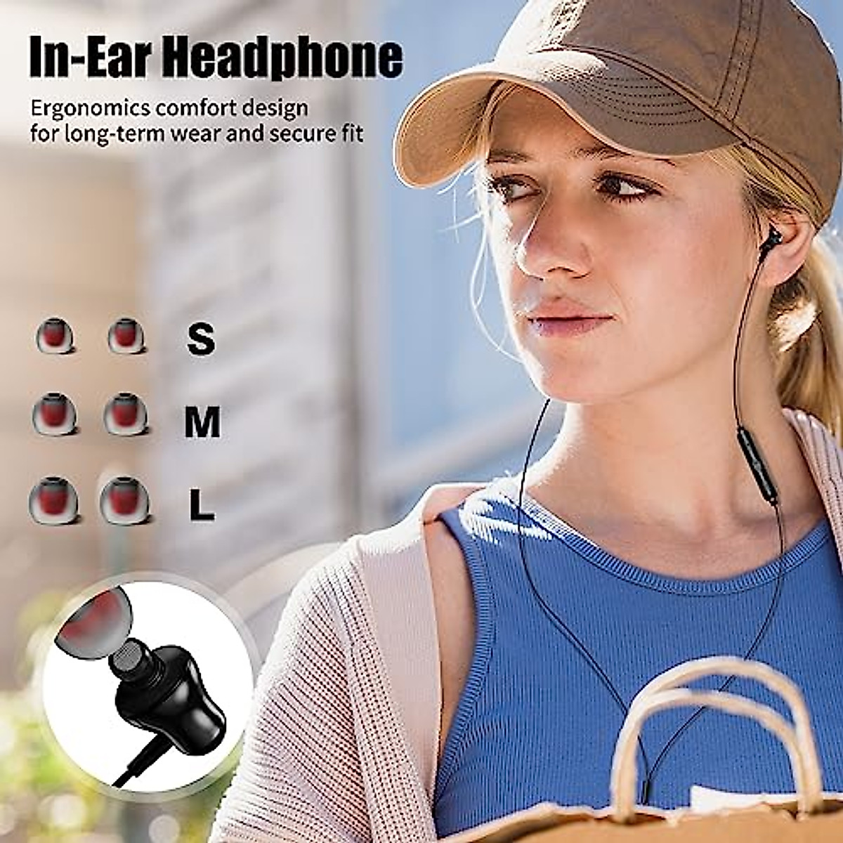USB C Earbuds for Google Pixel 8 7 Pro 7A 6A 6 iPhone 15 Pro Max, Noise Cancelling Wired Headphones Type C Earphones Microphone Music for Samsung Galaxy Z Flip 5 Fold 4 S23 FE Ultra S22 Plus S21 Black