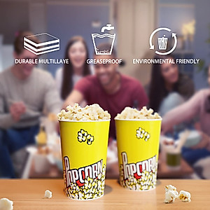 46 Oz Popcorn Containers 44 Pack Reusable Cardboard Popcorn Bucket Classic Popcorn Cups Cute Paper Popcorn Bags for Movie Nights Carnivals Fundraisers Birthday Parties Wedding
