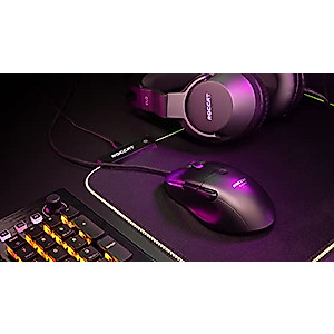 ROCCAT Kone Pro PC Gaming Mouse, Lightweight Ergonomic Design, Titan Switch Optical, AIMO RGB Lighting, Superlight Wired Computer Mouse, Titan Scroll Wheel, Honeycomb Shell, 19K DPI, Black