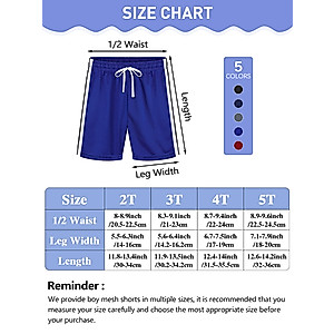 Resinta 5 Pack Toddler Boys Athletic Basketball Shorts Quick Dry Mesh Shorts Active Gym Shorts Soccer Running Sports Shorts