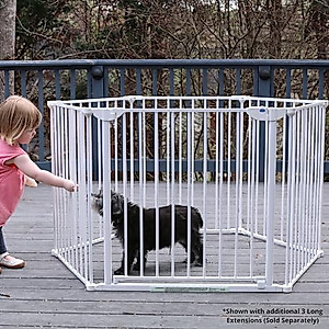 Qdos Safety Construct-A-SafeGate Customizable Extra Wide Walk-Through Baby Gate Fits 35.4”-82.7” with Included 2 Sections & Door | for Fireplaces, Large Openings or Unique Stairways | White