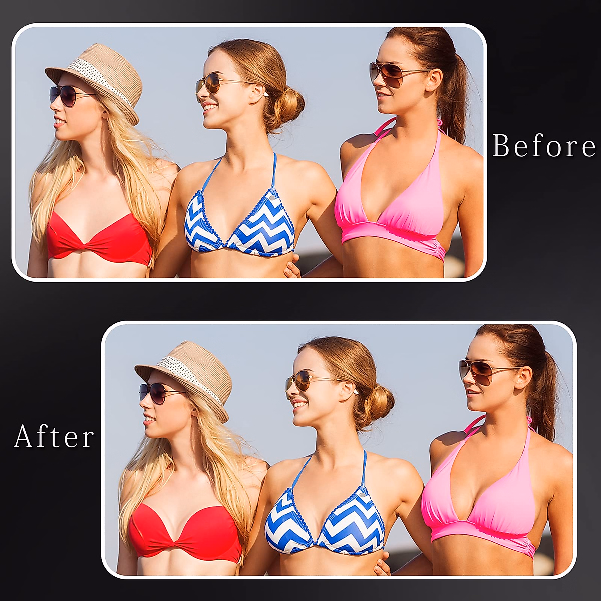 Honoson 2 Pairs Breathable Silicone Bra Inserts Waterproof Reusable Bra Inserts Breast Enhancers for Bra Swimsuit Sports Bra (Round and Semicircular Shape)