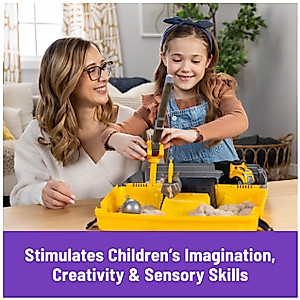 Kinetic Sand, Construction Site Folding Sandbox with Toy Truck and 2lbs of Play Sand, Sensory Toys for Kids Ages 3 and up