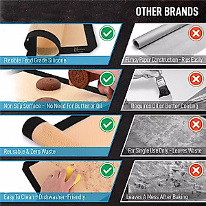 Normal Needs Nonstick, Easy Clean, Eco-Friendly, BPA-Free, Dishwasher Safe, Food Grade Silicone Baking Mats, Oven Safe up to 500°F, 11.8in x 15.7in, Set of 2