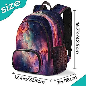 Elementary School Bags for Teens, Galaxy Nebula Kids Backpacks Galaxy Space Star Lightweight Bookbags Waterproof Sturdy Schoolbag Daypack for Girls Boys