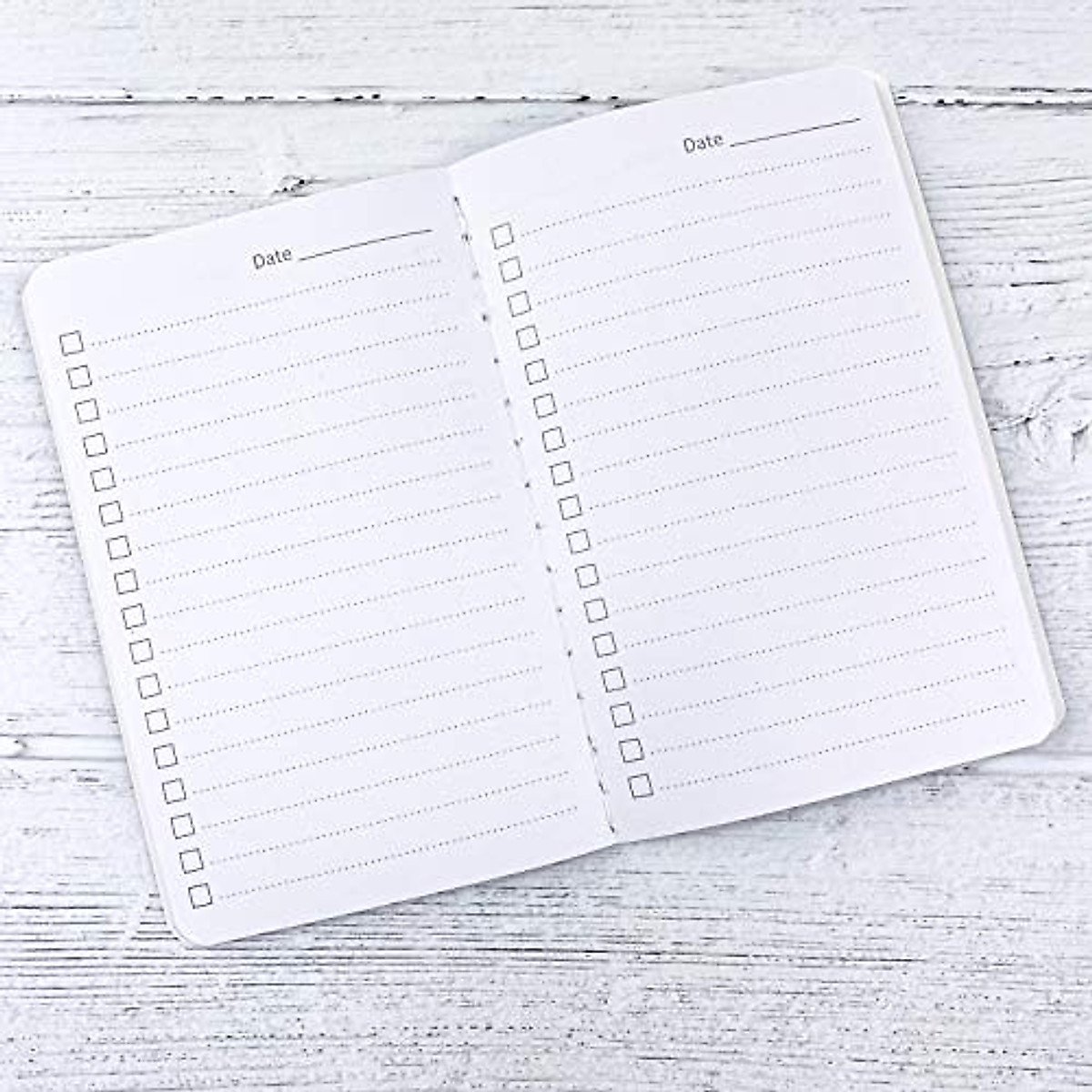 RICCO BELLO 3.5 x 5.5 Inch Pocket to Do Checklist Notebook, 64 Pages Per Notebook, 5-Pack (Black)