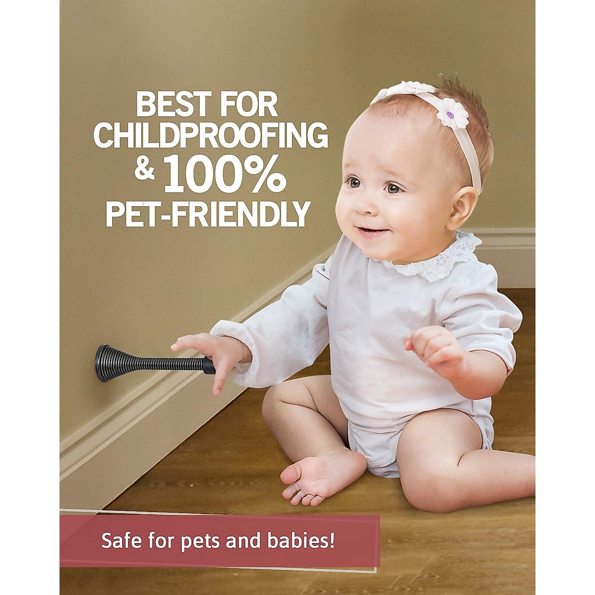 Jack N’ Drill Door Stopper (15 Pack) - 3⅛” Light Duty Spring Door Stop with Flexible Spring and Non-Marking Tip, Door Stops with Finishes to Match Every Home and Office