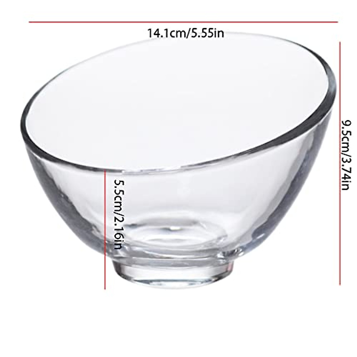 EERINESS Dinner Plates Soup Bowls Glass Bowl Salad Bowl Glass Bevel Bowl Seasoning Bowl Juice Cutlery Tableware Ramen Bowl (Size : M2pcs)