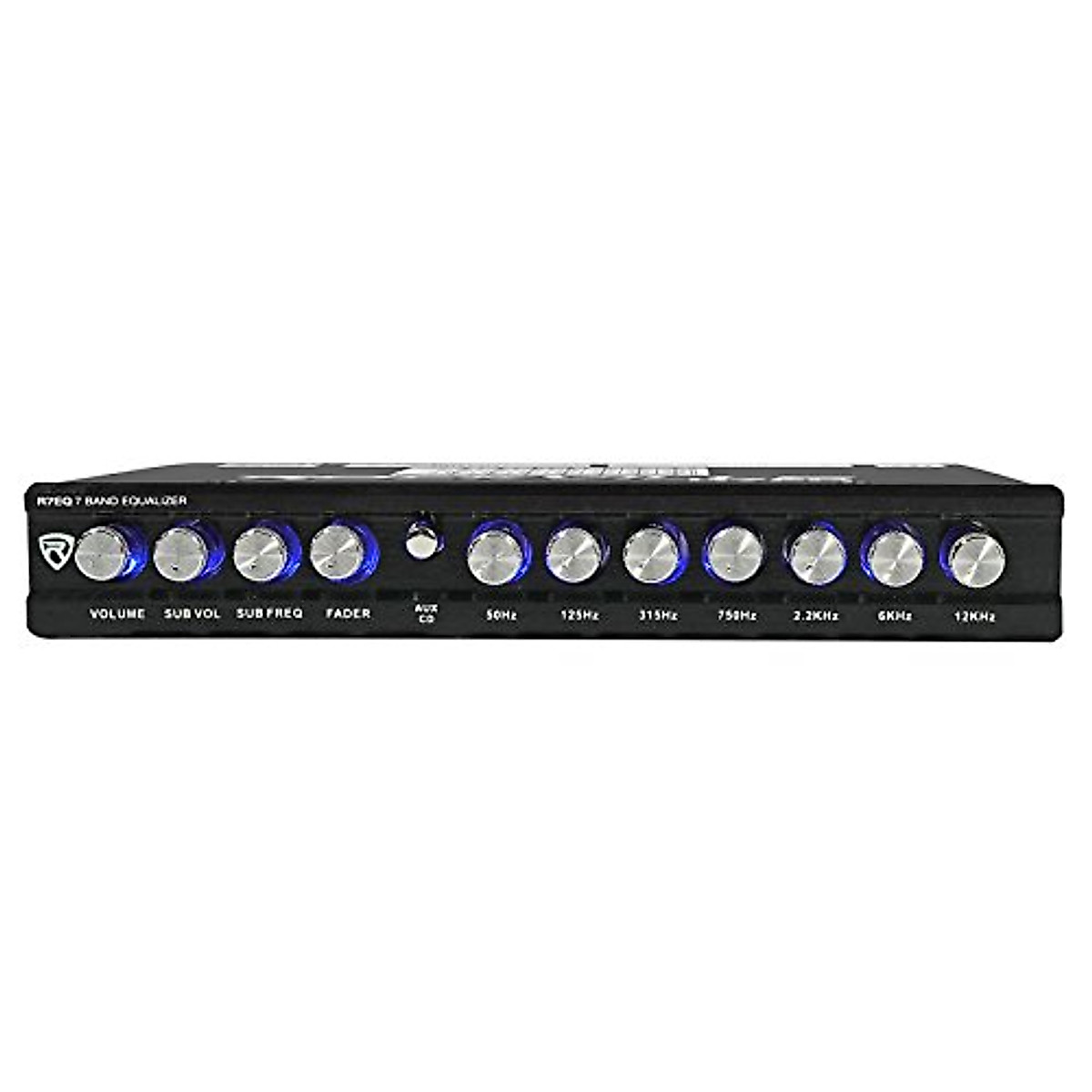 Rockville R7EQ 1/2 Din 7 Band Car Audio Equalizer EQ w/Front, Rear + Sub Output
