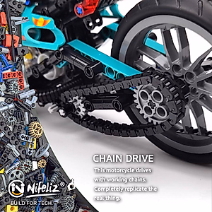 Nifeliz Cafe Racer Motorcycle Building Kit (431 Pieces)