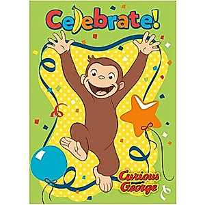 Unique Curious George Birthday Party Supplies Bundle Pack includes Party Invitations with Envelopes - 16 Count