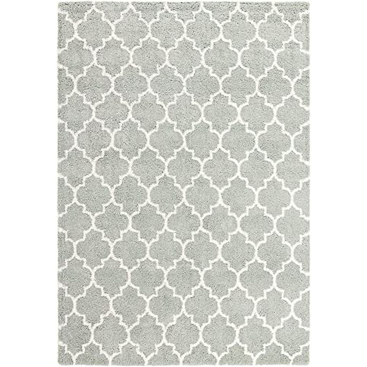 Unique Loom Rabat Shag Collection Area Rug - Marble (9' 10" x 14' 1" Rectangle, White Cyan/Ivory)