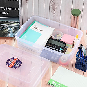 Innouse 2 Pack 11 Quart Clear Freeze Storage Box, Plastic Latching Container Bin, F