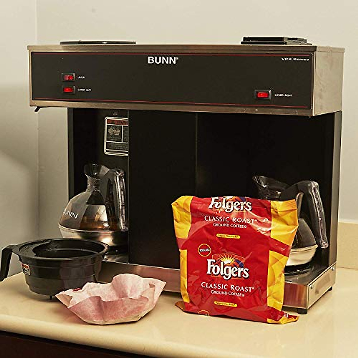 Folgers Classic Roast Filter Packs, Premeasured Ground Coffee and Filter in a Single Pouch, 4 Boxes 160 Count