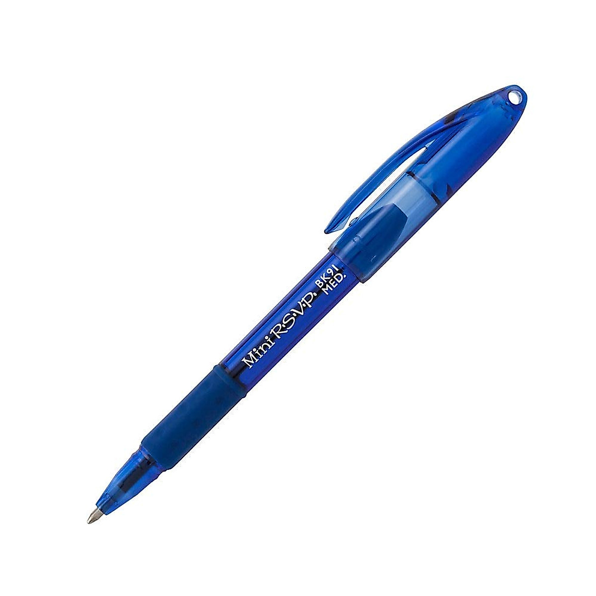 RSVP Mini Ballpoint Pen, (1.0mm) Medium Line, Assorted Ink (A/B/C/D/F/P/S/V) w/Key Ring, 8-Pk (BK91MNBP8M)