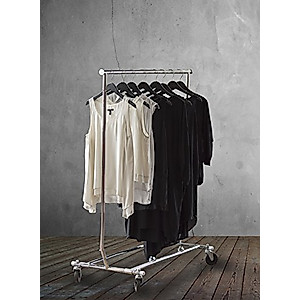 NAHANCO RCS-1 Collapsible Metal Rolling Garment Rack, Commercial Grade, Chrome (1 Rack)