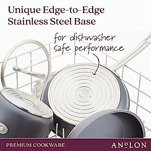 Anolon Accolade Forged Hard Anodized Nonstick Deep Frying Pan / Skillet with Helper Handle and Lid, 12 Inch - Moonstone Gray