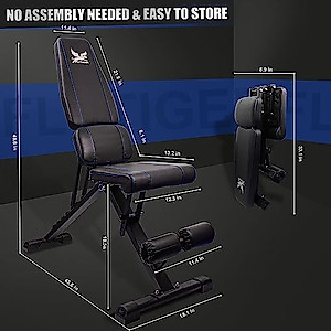 Weight Bench Adjustable Strength Training Workout Benches Foldable Work Out Incline Bench Set for Home Gym Weight Lifting Dumbbell Exercise Full Body Workout with Resistance Rope