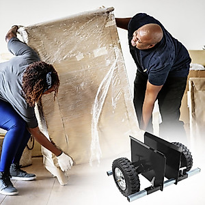 DBREAKS Heavy Duty Panel Dolly, Adjustable Door Dollys with Wheels, 8"Pneumatic Wheels, 600LBS Capacity All Terrain Moving Cart Panel Dolly for Drywall Sheet Heavy Appliance & Material Handling(Black)