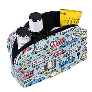 TBOUOBT Cosmetic Travel Bags, Makeup Case, Makeup Bag for Toiletries, Cartoon Various Cars