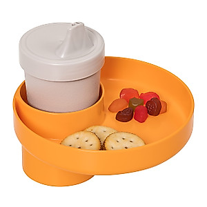My Travel Tray/Round - USA Made. Extend Your Current Cup Holder to Hold Your Cup Plus a Tray for Snacks, Toys and Accessories. Enjoyed by Toddlers, Kids and Adults! (Orange)