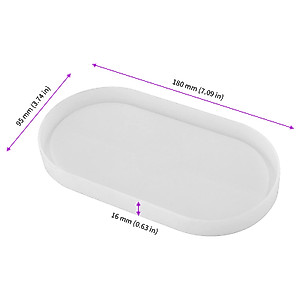JEUIHAU 6 PCS Oval Resin Tray Mold, Oval Ashtray Mold, Tray Silicone Molds for DIY Jewelry Containers, Epoxy Resin Casting Decorations and Presents