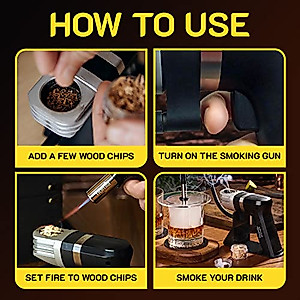 Smoking Gun Wood Smoke Infuser Birner PRO - Starter Kit, 11 PCS, Smoker Machine with Accessories and Wood Chips - Cold Smoke for Food and Drinks - Gift for Man