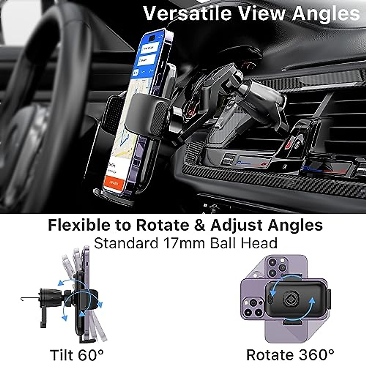 MYBAT PRO Phone Vent Mount for Car Cell Phone Holder Car Easy Clamp Hands-Free Universal Compatible with iPhone 15 14 13 12 Pro Max, Samsung S23 All Phones