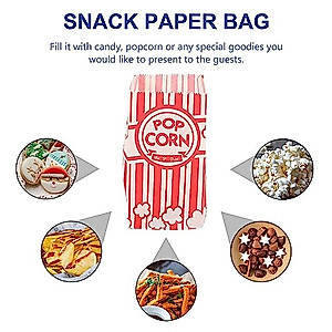 iplusmile Food Containers Popcorn Bags 20pcs Carnival Paper Popcorn Bags Snack Bags Individual Servings Popcorn Machine Accessories for Popcorn Bars Movie Nights Concessions