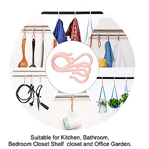 uxcell 16 Pack S Shaped Hooks Plastic Hanger for Kitchen Bathroom Closet Holder Pots and Pans Cups Utensils Coats Towels Hanging Pink