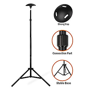 iCOVER Boat Cover Support Pole-Height Adjustable Iron Alloy Support Pole Telescoping Support System with Tripod Base for Jon Boat Pontoon Boat for Patio Furniture