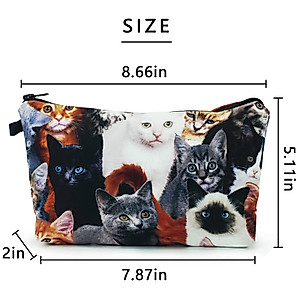 Cosmetic Bags for Women Small Cute Cats Makeup Bag for Purse Travel Toiletry Bag Accessories Organizer Zipper Pouch Gift Idea