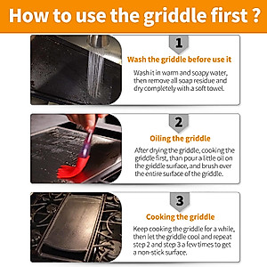 316499900 Griddle for Frigidaire Stove Top Parts, Frigidaire Gas Range Cooktop Replacement Parts Griddle Plate, BGGF3042KFA BGGF3042KFC Frigidaire Cast Iron Middle Burner Griddle Flat Top Pan 1 Pack