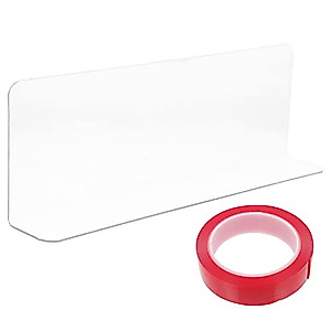 ULTECHNOVO Plastic Shelf Dividers Transparent Rack Shelf with Nano Tape, L-Shaped Acrylic Shelf Dividers for Commodity Snack Classification