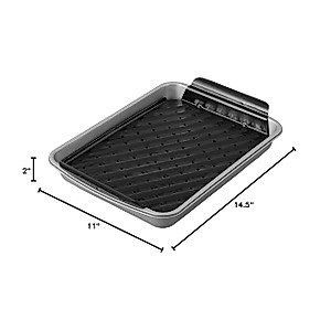 Wilton Recipe Right Non-Stick Large Broiler Pan Set, Ideal for Chicken Fajitas, Pork Chops and Rice, Halibut or Marinated Lamb Chops, 14.5 x 11-Inch
