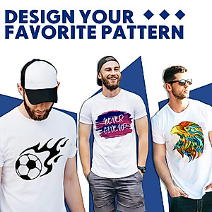 Handepo 6 Pcs Sublimation Men's Blank White T-Shirts, Polyester Crew Neck Short Sleeve for Printing (M Size)