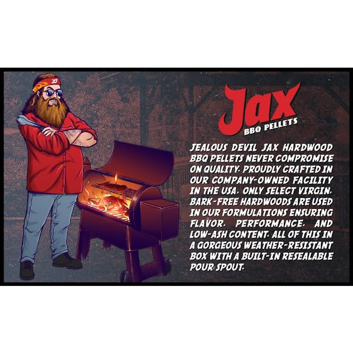 Jealous Devil Jax Legendary Blend BBQ Pellets, 20 lbs, Box, Brown, 320 OZ (JDJAXLEGEND20)