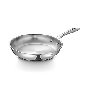 Deluxe 8 Inch Stainless Steel Skillet Pan Nonstick, Gas, Electric, Induction, Dishwasher Safe