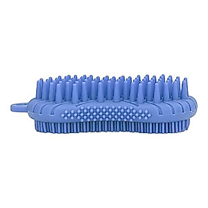Silicone Body Scrubber Scrub Bath Double Sided Massage Brush Shampoo Bather Bath Brush Brush Tool Household Brush Scrubby Silicon Body Scrubber Washing Scrubbing Double Side Shower Body Sprays (Blue)