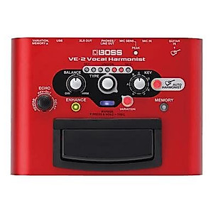 BOSS VE-2 Vocal Echo Pedal for Singing Guitarists | Real-Time Vocal Harmonies and Effects | Create Harmonies with Manual Key Selection | Connect Guitar for Auto Harmony Function | 24 Harmony Types