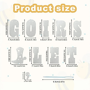Let's Go Girls Glitter Banner, Lets Go Girls Party Decorations Last Rodeo Banner for Western Cowgirl Birthday Party Bridal Shower Bachelorette Party Decorations (Silver, 5ft)