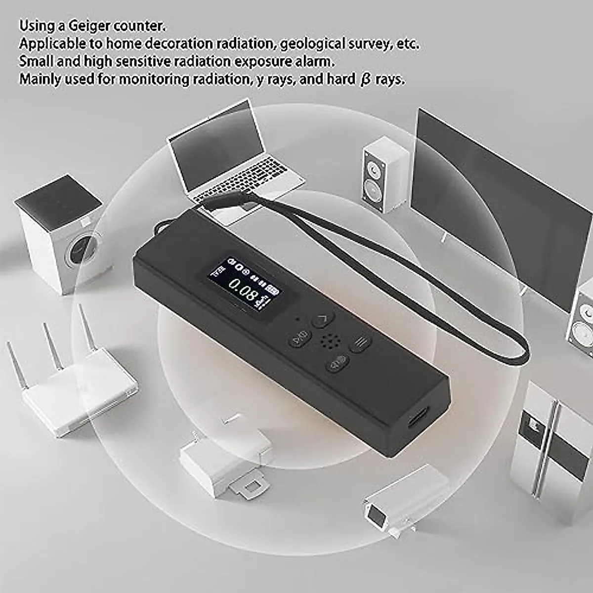 GammaDetector,Counter with Function, TFT Display, Wide Application, Working, for Radiation Testing in Various Environments