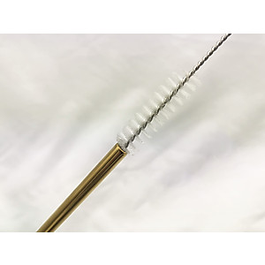 10 Pcs Stainless Steel Straws, Reusable Drinking Straws, Straight Metal Straw Sets with 2 Pcs Cleaning Brushes (8.5 Inch, Gold)