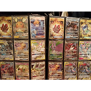 Pokemon 100+ Rainbow Rare Cards Binder Collection Includes 5 foils in Any Combination and at Least 1 of The Following Cards, EX and GX, FA, Secret Rare, Tag Team, Unified Minds