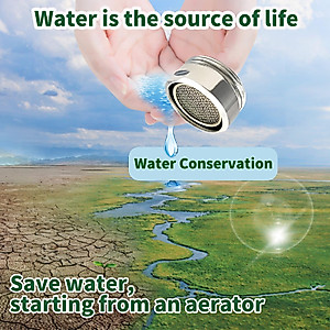 TSBSHum Bathroom Sink Aerator,2.2 GPM Faucet Aerator, Made of Solid Brass and Stainless Steel,15/16 Inch Male Thread Faucet Replacement with Gasket,For Kitchen and Bathroom,6PCS(Silvery)